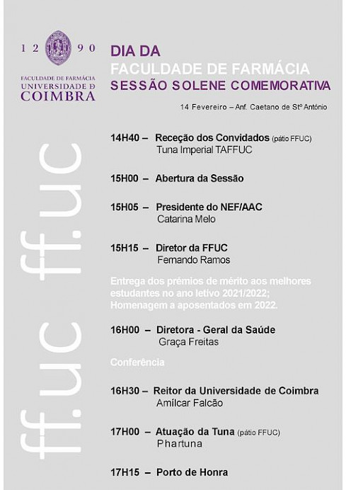 Dia da Faculdade de Farmácia da Universidade de Coimbra