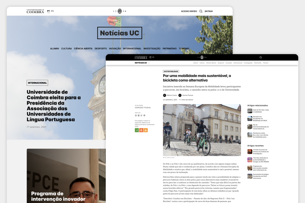 Primeiro lançamento UC Pages - Notícias UC